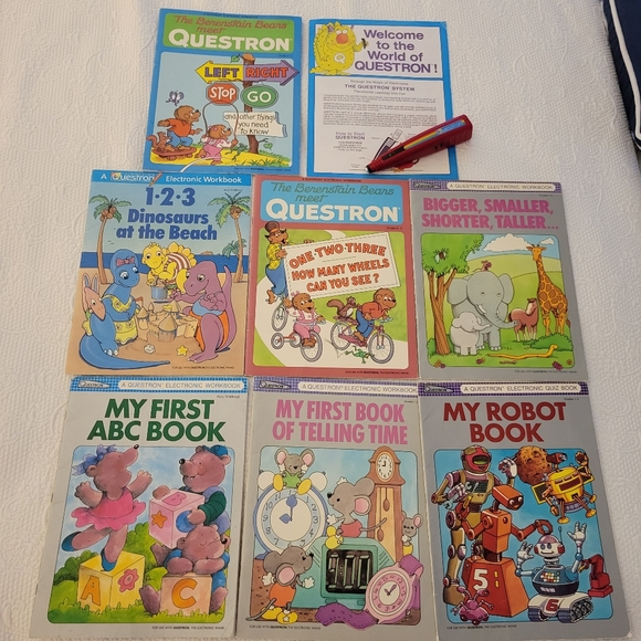 Toys | Vintage Questron Books And Pen 198s Learning Book Set | Poshmark